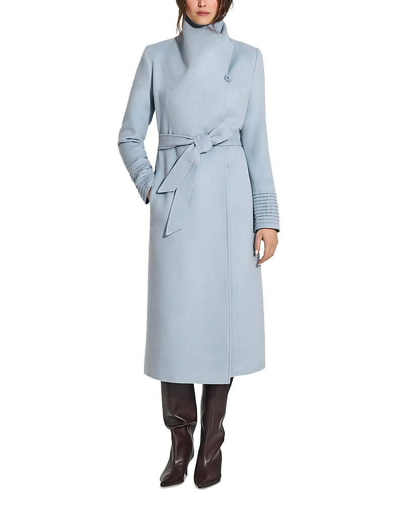 SENTALER alpaca & wool funnel collar wrap coat